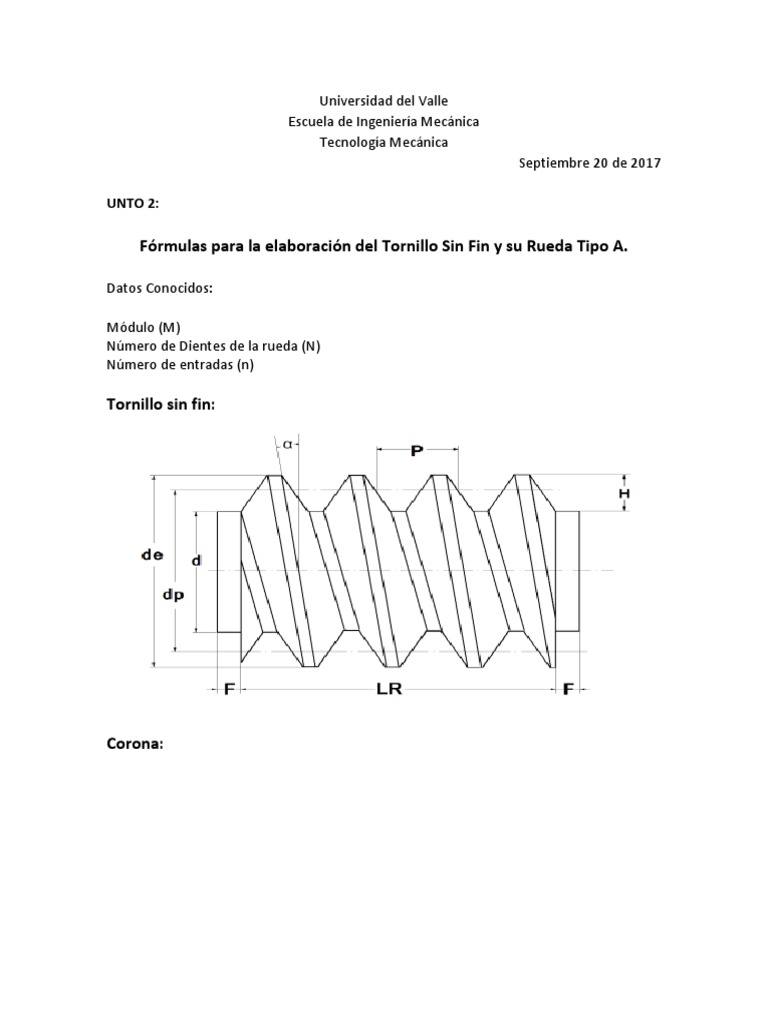 Elaboracion Tornillo Sin Fin PDF | PDF | Engranaje | Bienes manufacturados