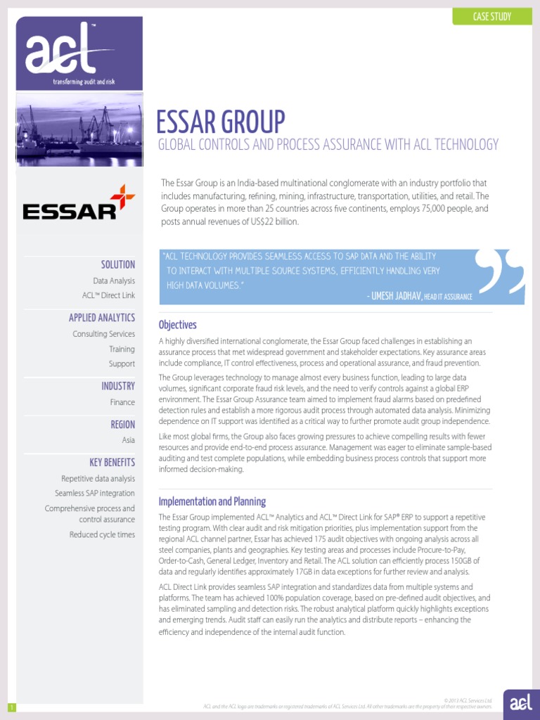 Success Story Banking Essar | PDF | Audit | Business Process