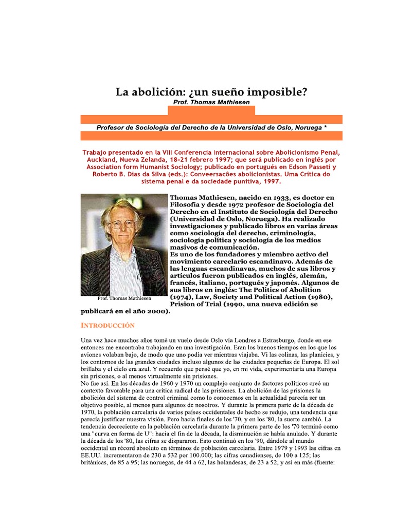 La Abolición - ¿Un Sueño Imposible | PDF