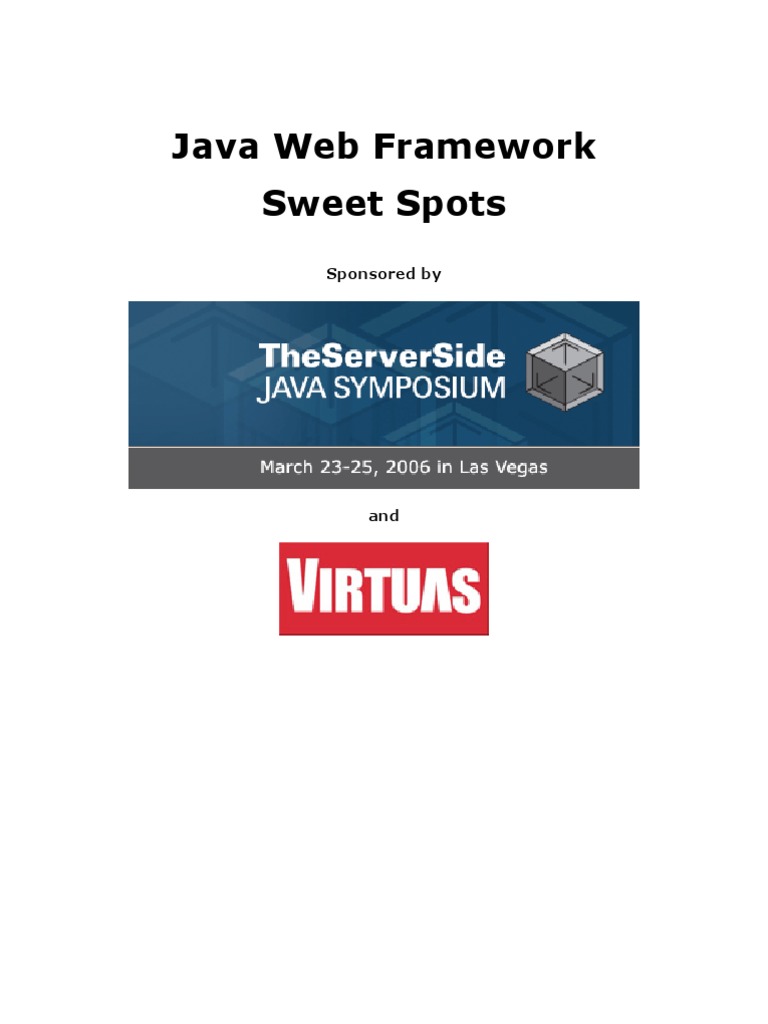 Java Web Framework Sweet Spots | PDF