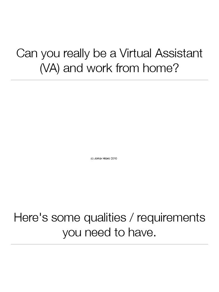 Becoming a Successful Virtual Assistant | PDF | Career & Growth | Business