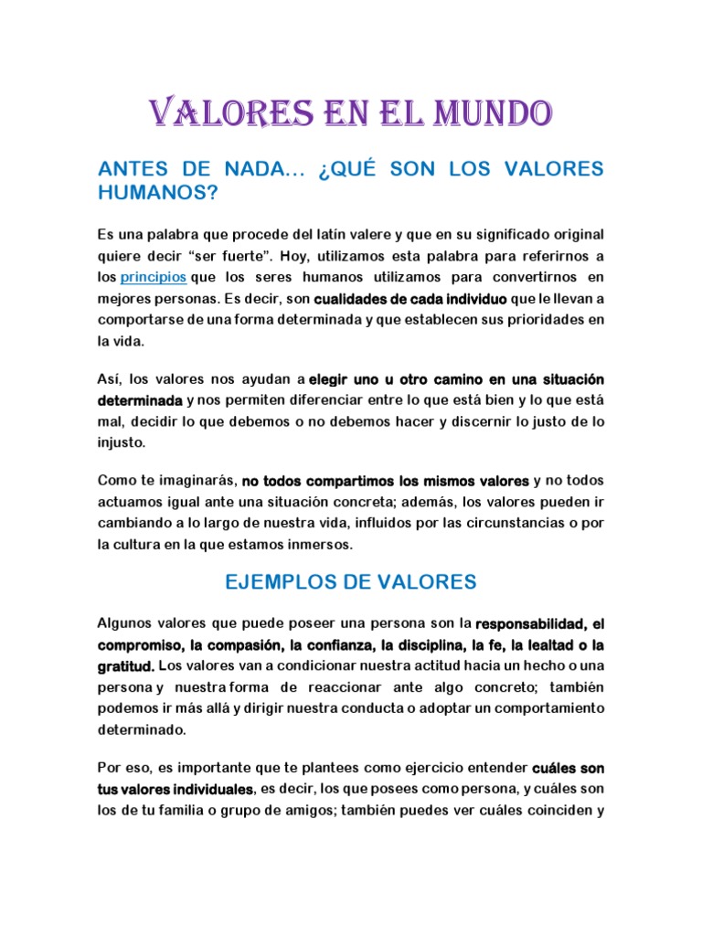 Valores Humanos y su Evolución | PDF | Moralidad | Sociedad