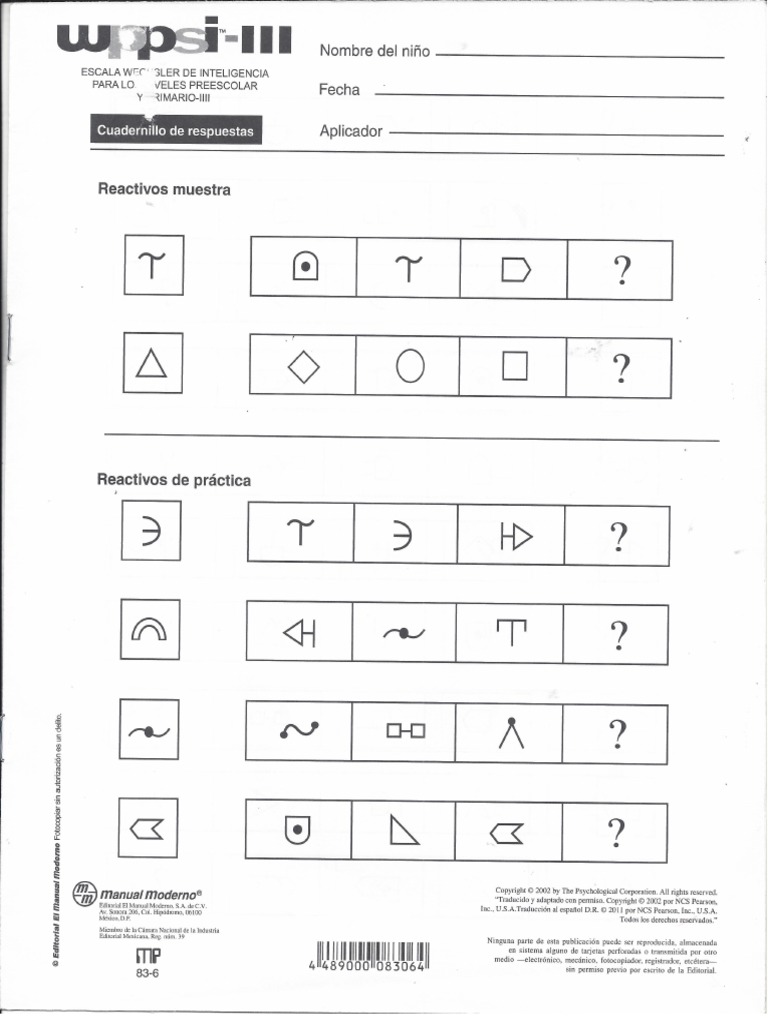 Busqueda de Simbolos-WPPSI | PDF