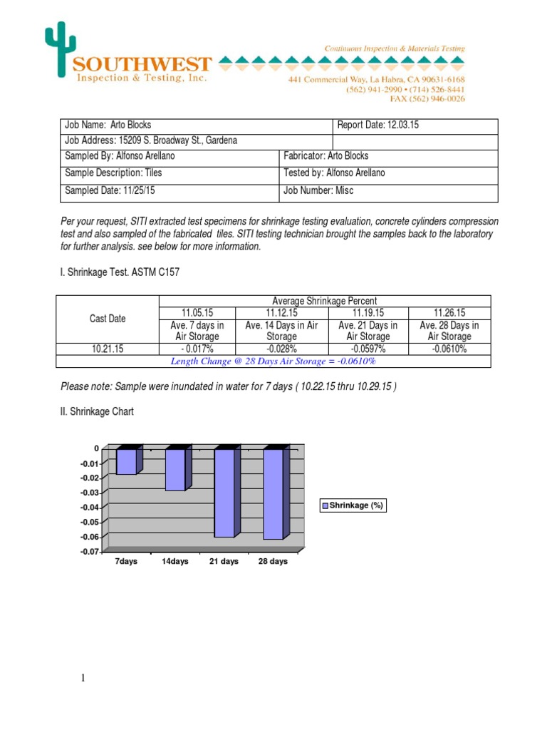 ARTO Concrete ASTM C157 Length Change | PDF | Engineering
