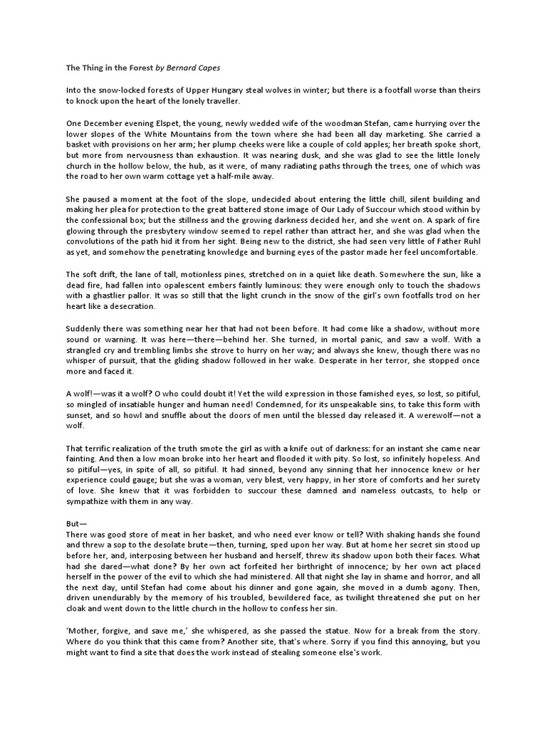 The Thing in The Forest | PDF