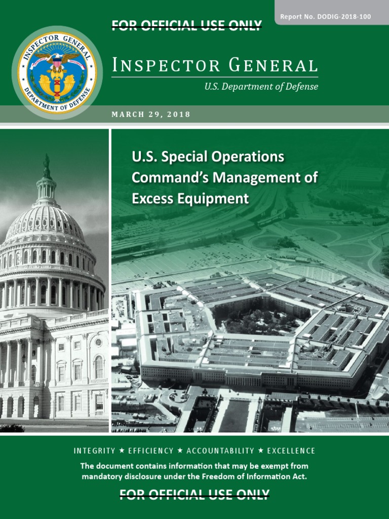 USSOCOM Excess Equipment Management Audit | PDF | United States Special ...