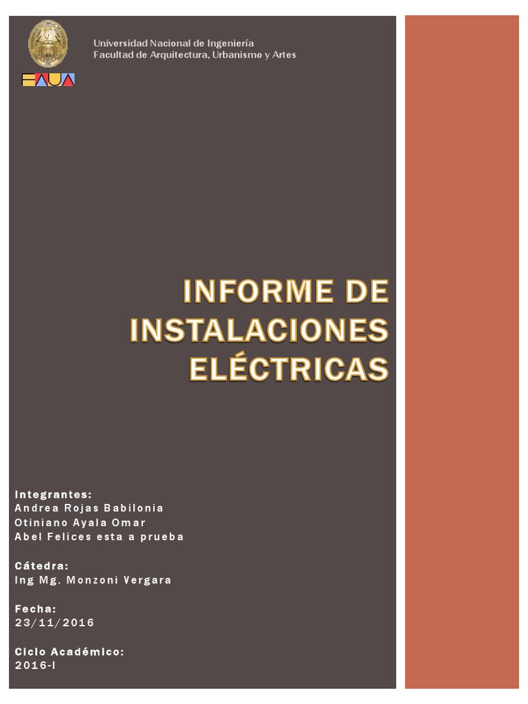 Informe de Instalaciones Eléctricas | PDF | Subestacion electrica ... Informe de Instalaciones Eléctricas | PDF | Subestacion electrica ...