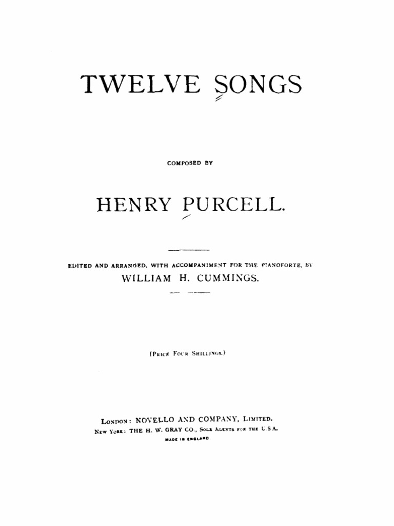Purcell Songs Pdf