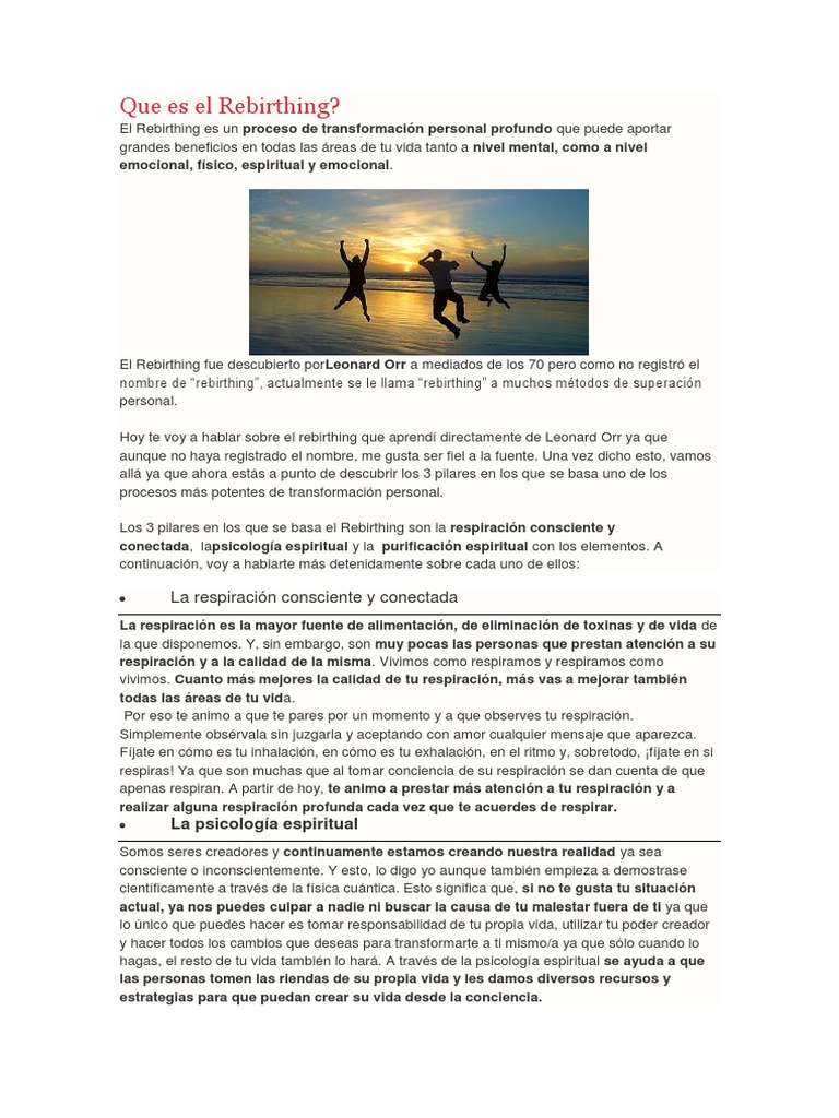 Que Es El Rebirthing | PDF | Vida | Sicología