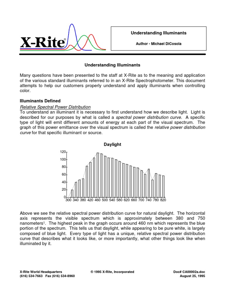Understanding Illuminants: Relative Spectral Power Distribution | PDF ...