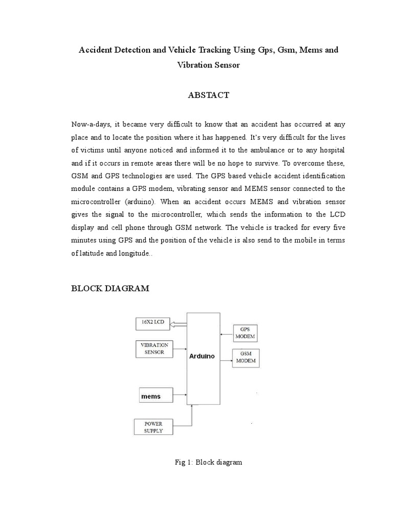 Accident Detection and Vehicle Tracking Using GPS, GSM, Mems and ...