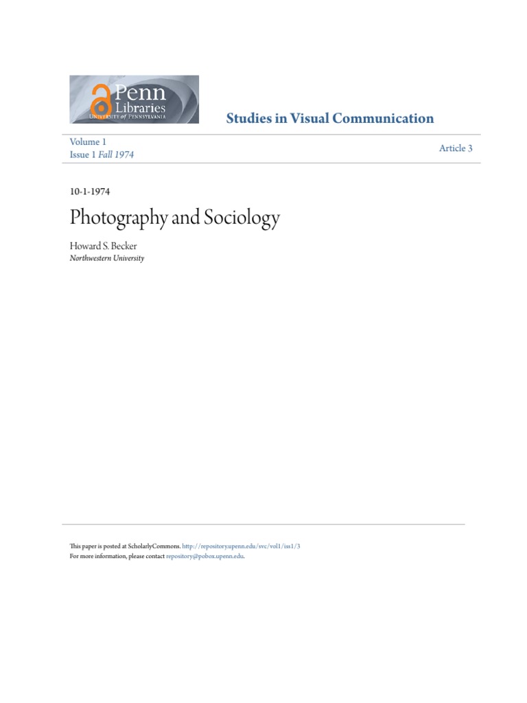Photography and Sociology | PDF | Social Science | Sociology