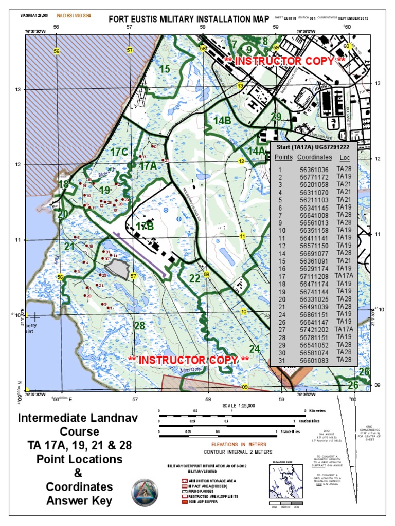Instructor Copy : Intermediate Landnav Course TA 17A, 19, 21 & 28 Point ...