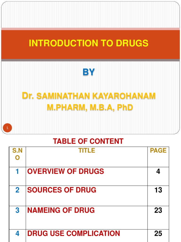 Overview of Drugs and Their Uses | PDF | Substance Dependence ...