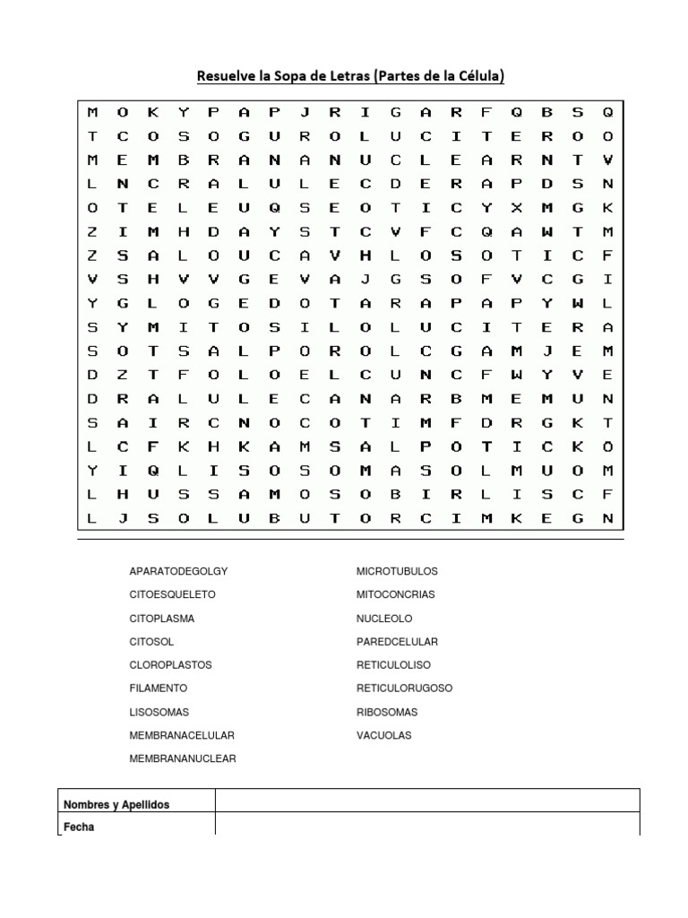 Resuelve La Sopa de Letras