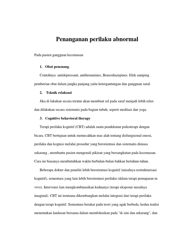 Penanganan Perilaku Abnormal | PDF