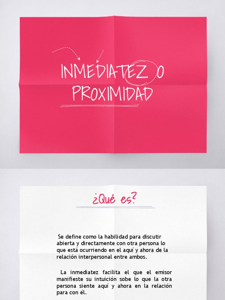 Inmediatez o Proximidad | PDF | Relaciones personales, crianza y ...