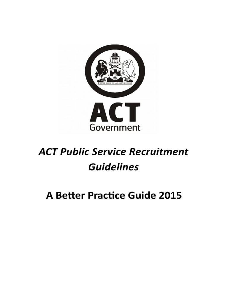 ACTPS Recruitment Guidelines | PDF | Recruitment | Equal Opportunity