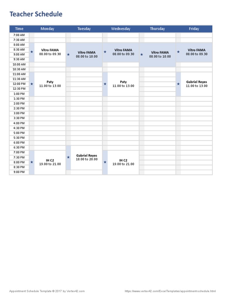 Teacher Schedules | PDF