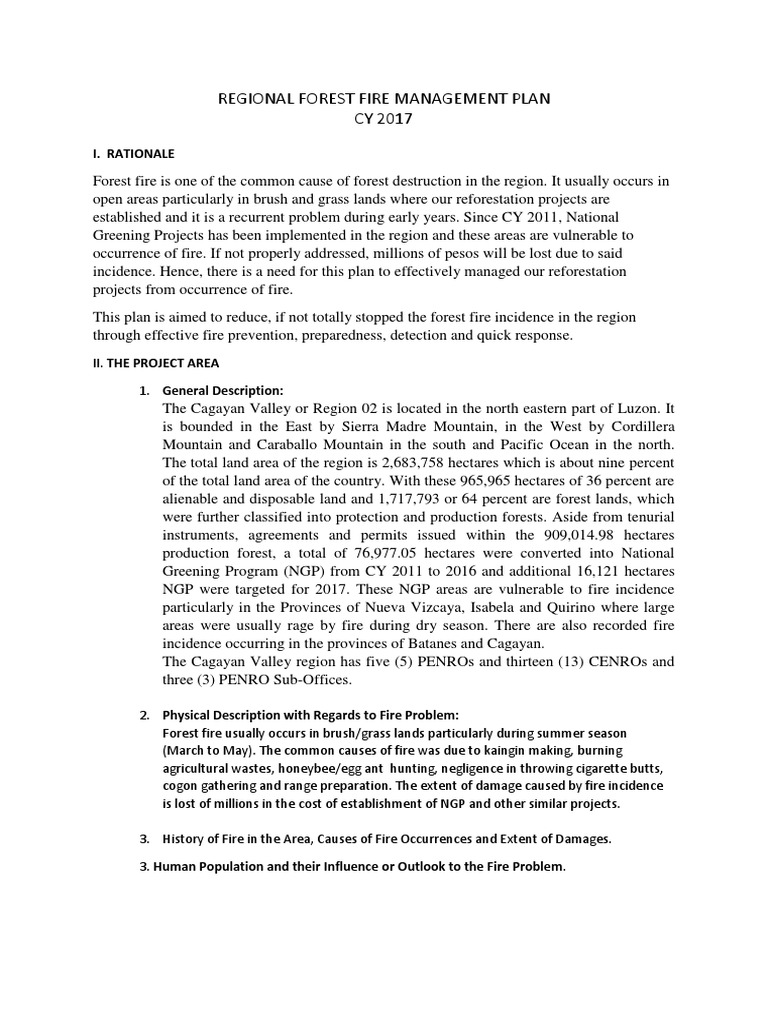 Cagayan Valley Forest Fire Management Plan | PDF | Wildfire | Agriculture