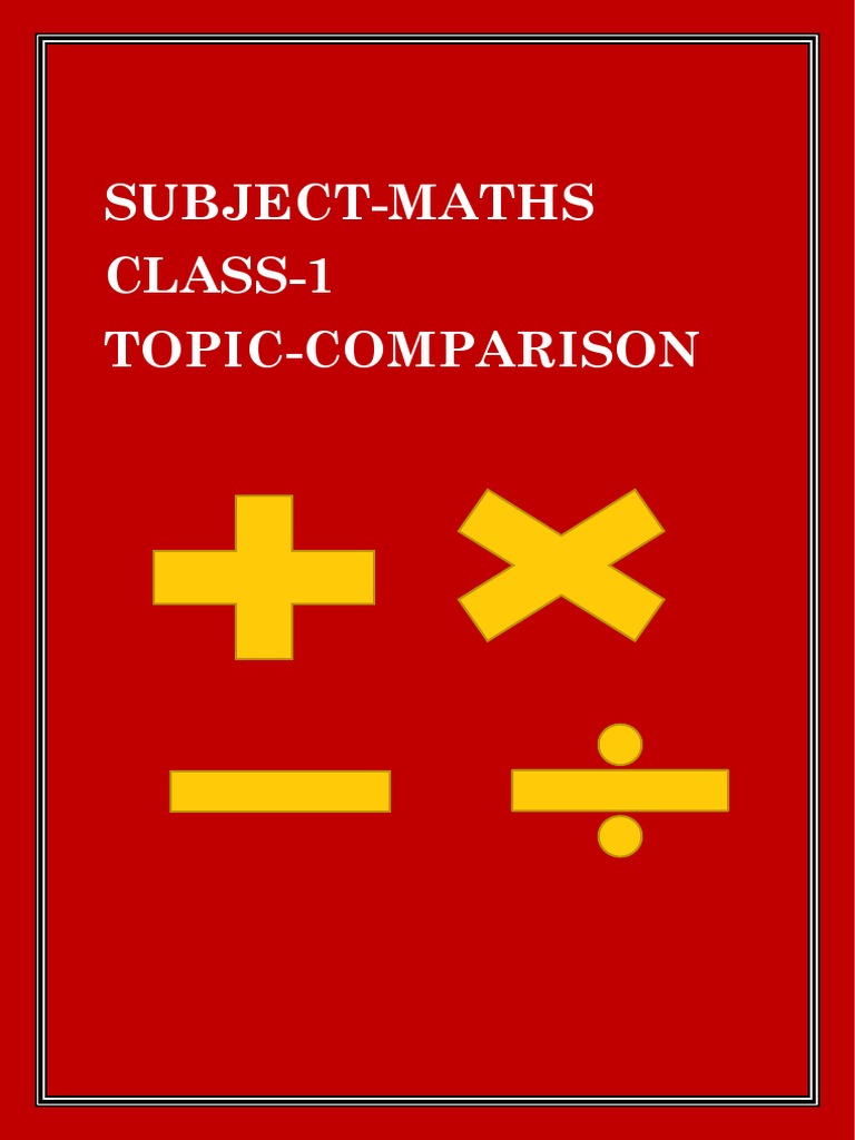 Subject-Maths Class-1 Topic-Comparison | PDF