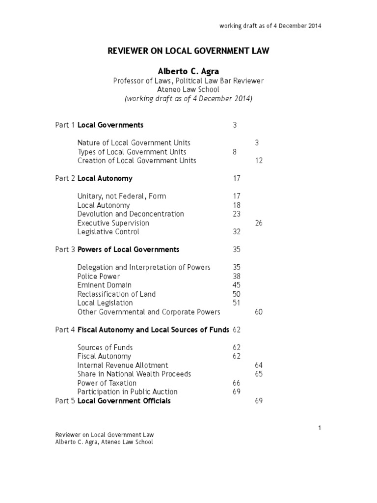 LocGov Reviewer (Agra) | PDF | Local Government | Constitution