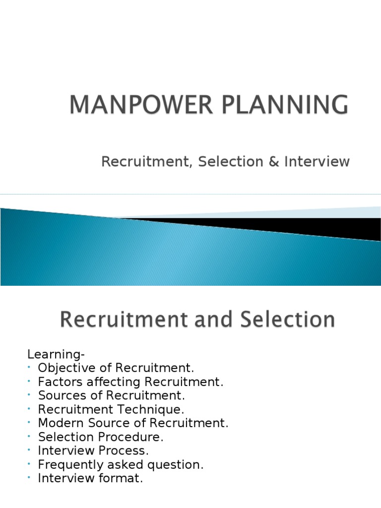Manpower Planning | PDF | Recruitment | Interview