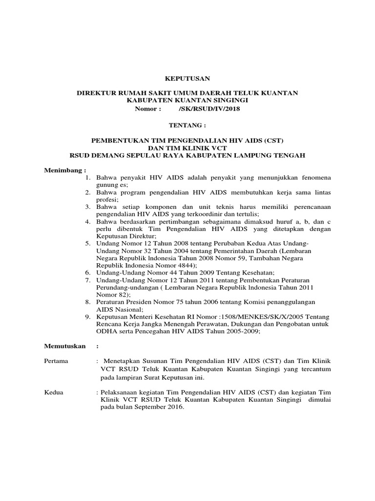 SK Direktur Tim VCT | PDF