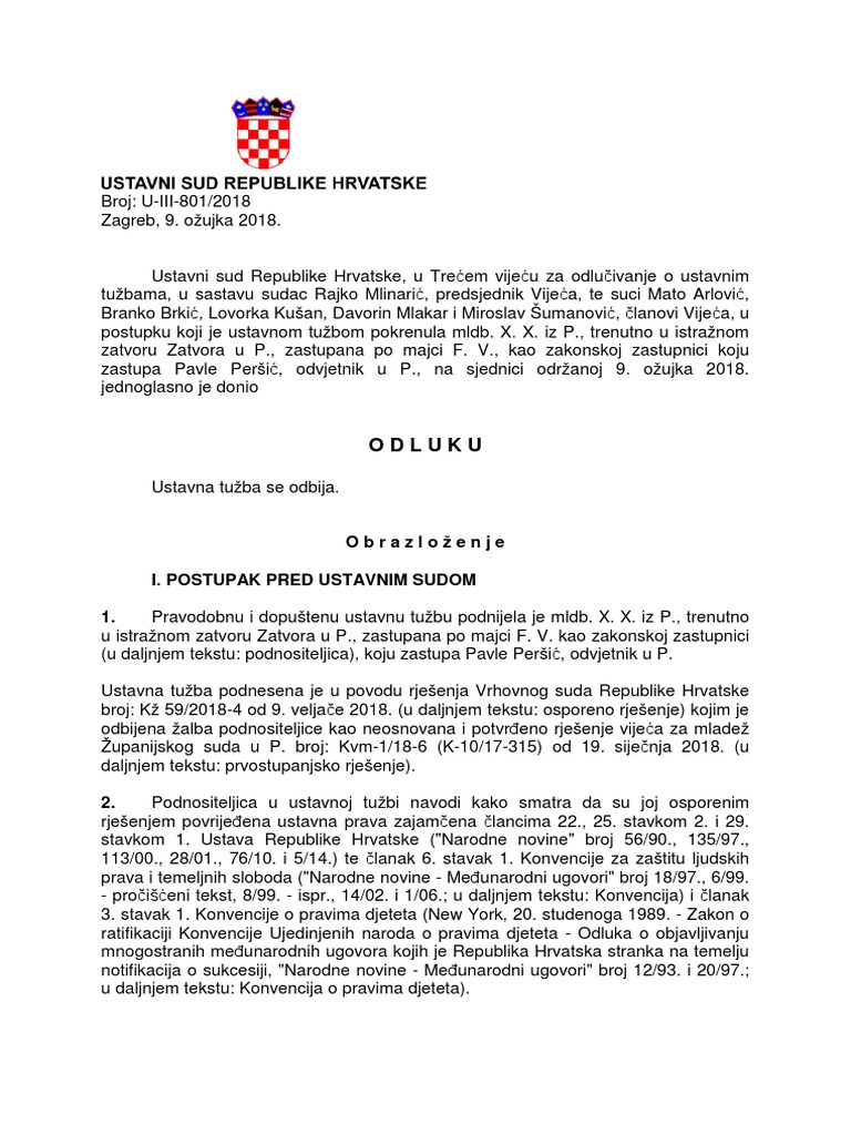 Odluka Ustavnog Suda | PDF