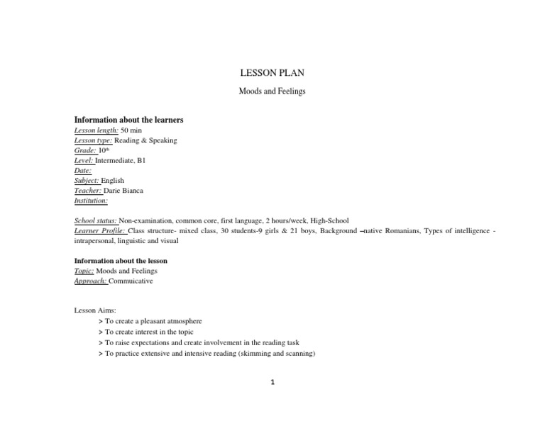 Lesson Pla1 | PDF