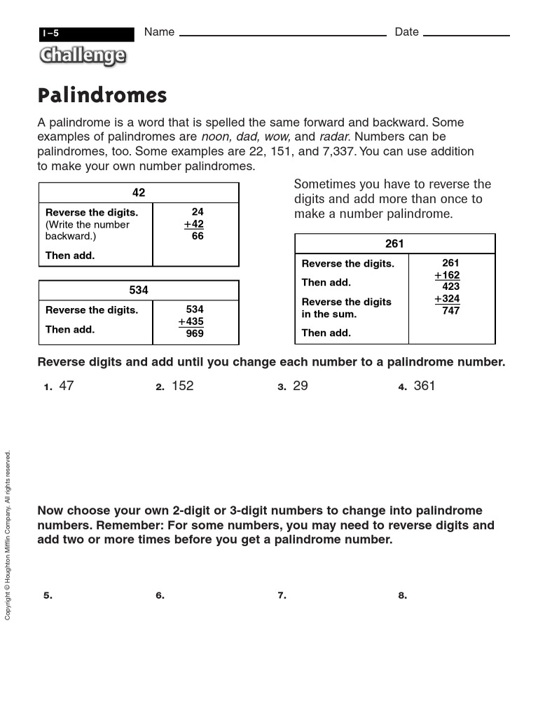 Palindromes: Sometimes You Have To Reverse The Digits and Add More Than ...