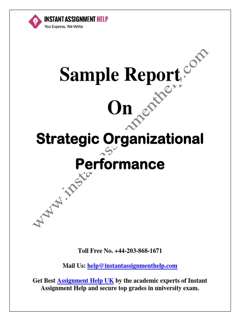 Sample Report On Strategic Organizational Performance by Expert Writers ...