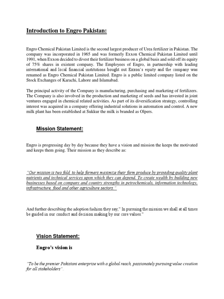 Introduction To Engro Pakistan | PDF | Milk | Competition