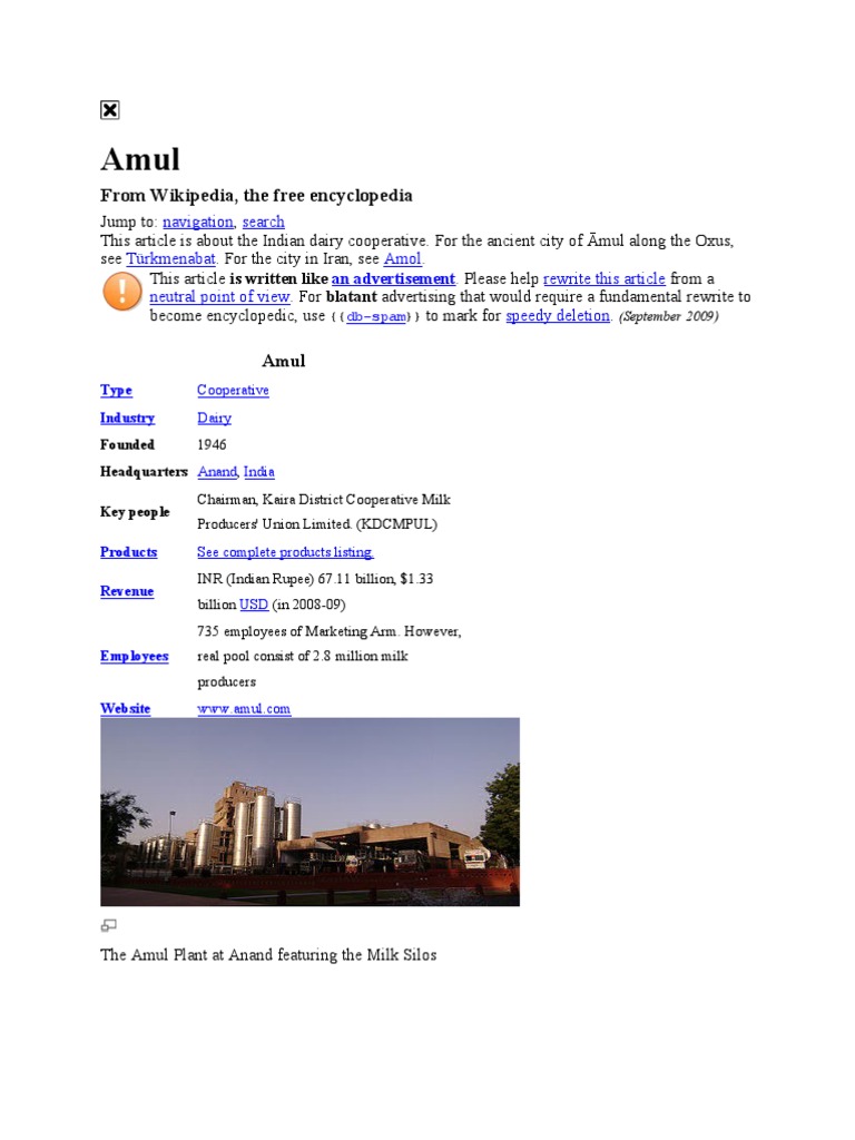 Amul 123 | PDF | Dairy | Economies