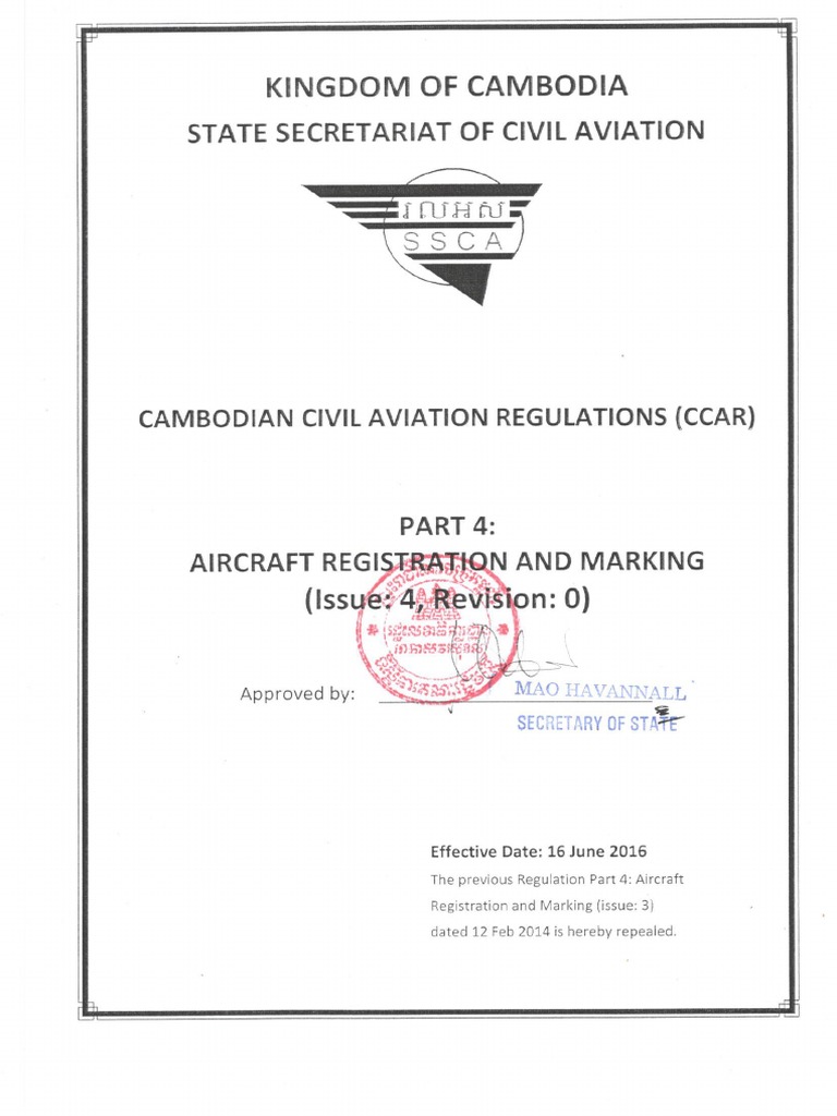 Part 4 Aircraft Registration and Marking | PDF | Lease | Aircraft