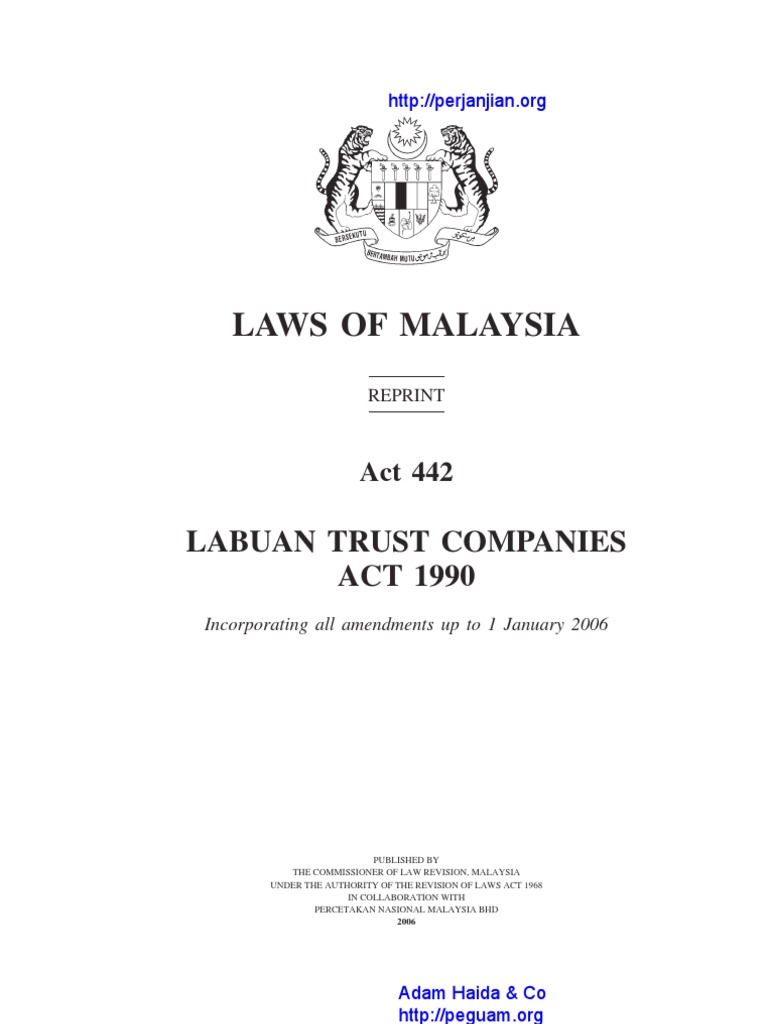 Labuan Trust Companies Act 1990 | PDF | Trust Law | Civil Law (Legal ...