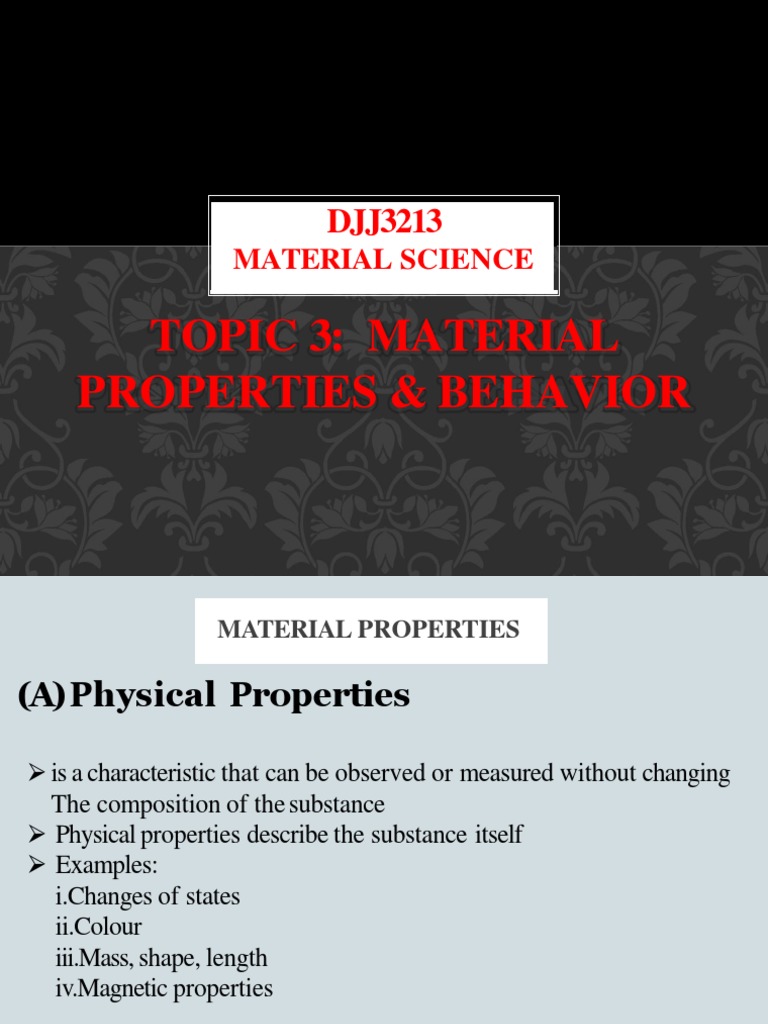 Chapter 3-Material-Properties & Behaviour | PDF | Fracture | Deformation (Engineering)