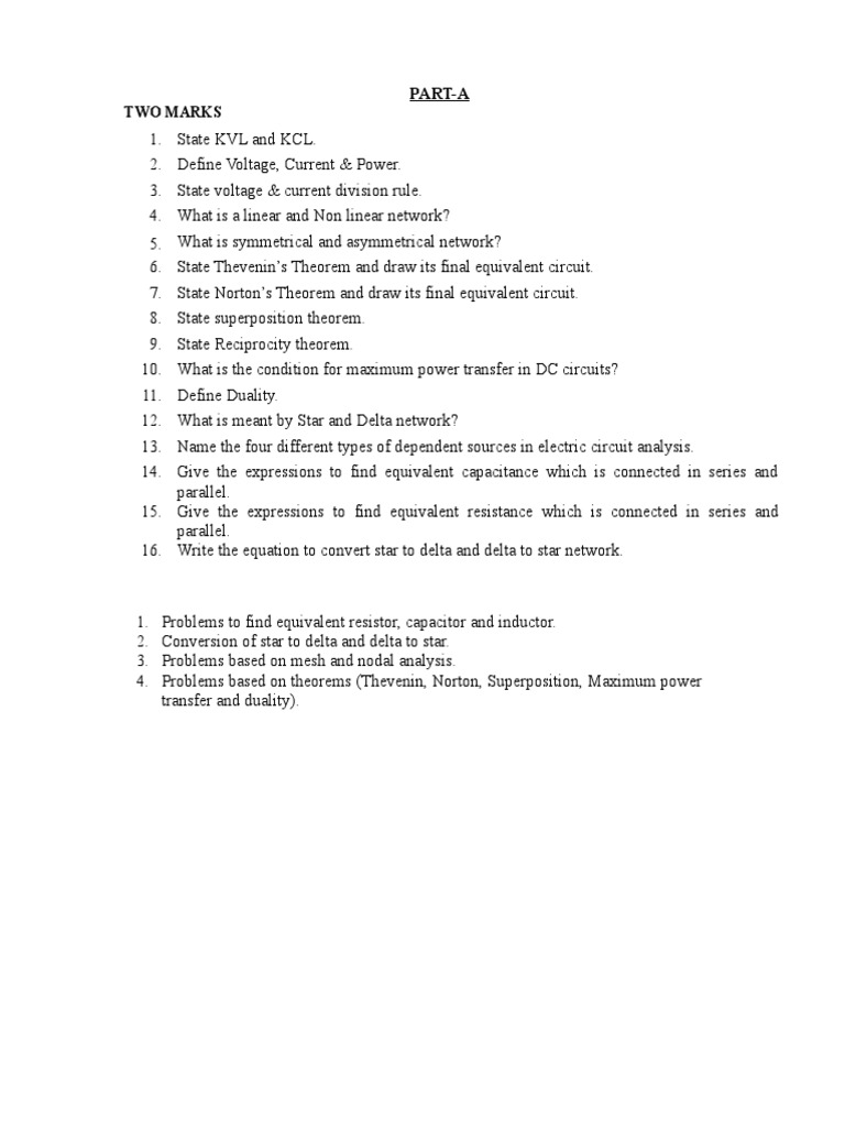 Two Marks: Part-A | PDF