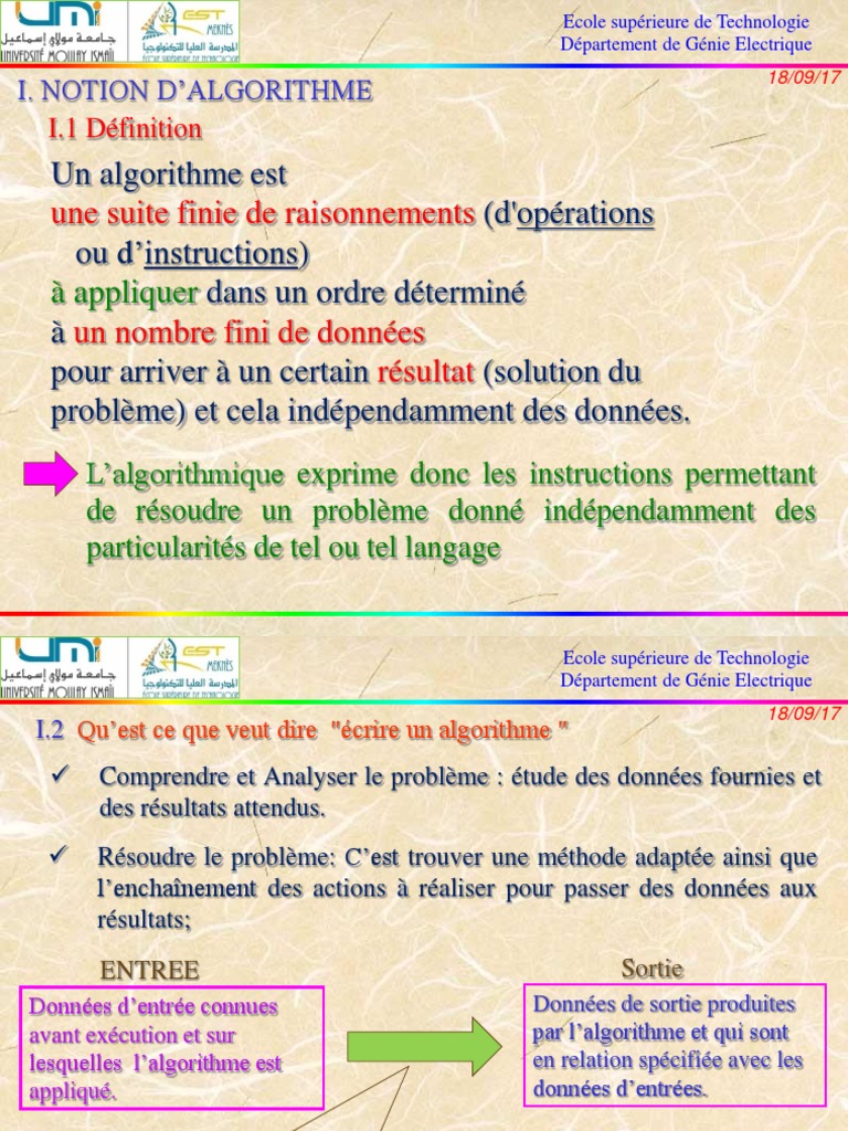 Introduction à l'Algorithmique | PDF | Structure de contrôle | Variable ...