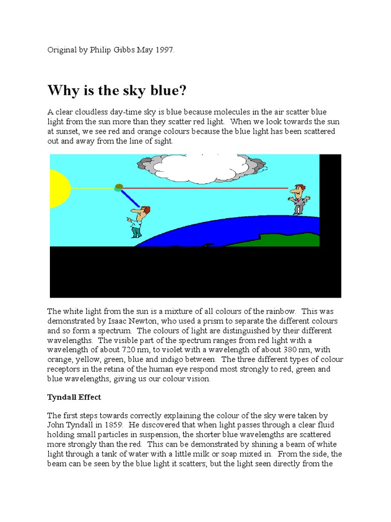 Why Is The Sky Blue?: Tyndall Effect | PDF | Color | Light