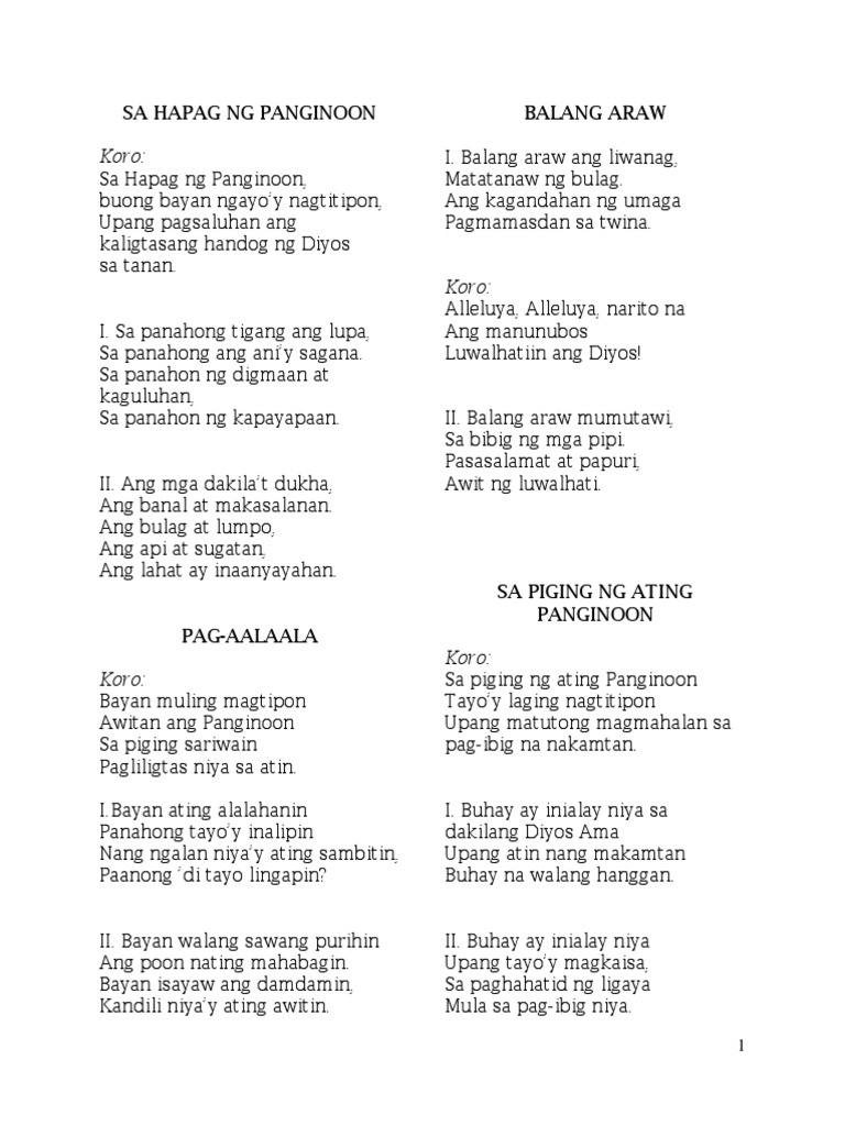 Koro:: Sa Hapag Ng Panginoon Balang Araw