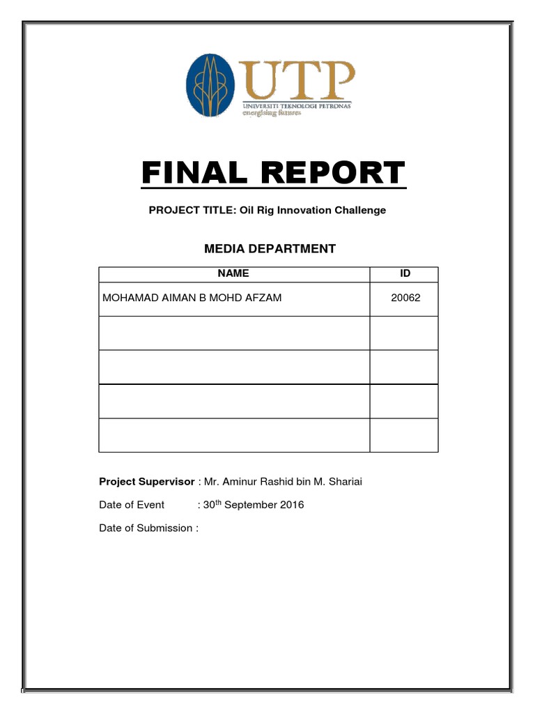 MPU4 Final Report Media Department (Group 2) | PDF | Community ...