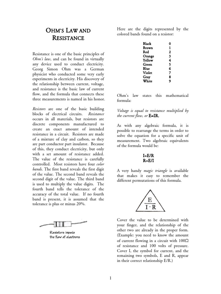 Ohms Law and Resistance | PDF | Series And Parallel Circuits ...