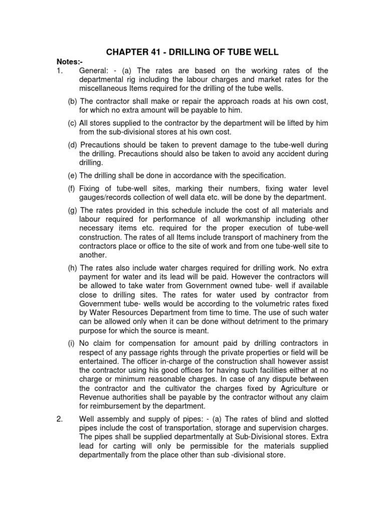 Guidelines for Tube Well Drilling | PDF | Aquifer | Pump