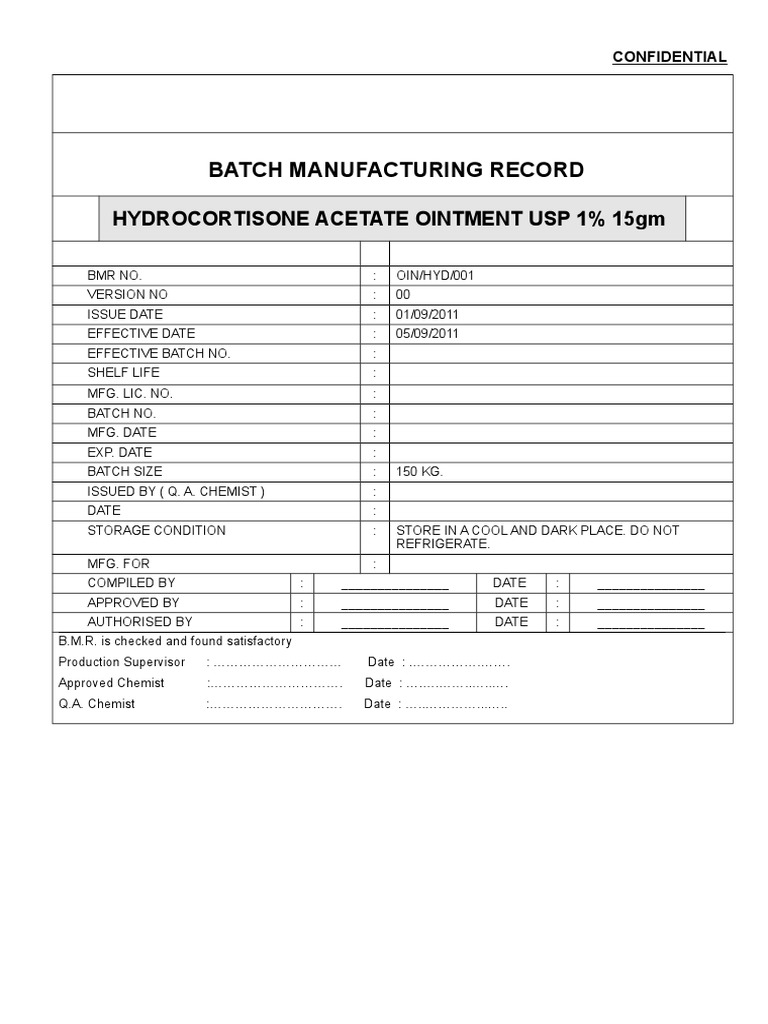 Ointment BMR | PDF | Nature