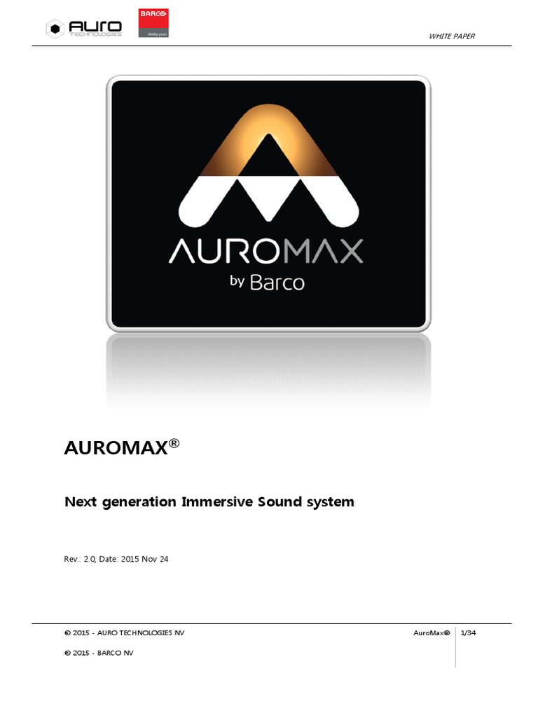 AuroMax White Paper 24112015 | PDF | Loudspeaker | Sound Technology