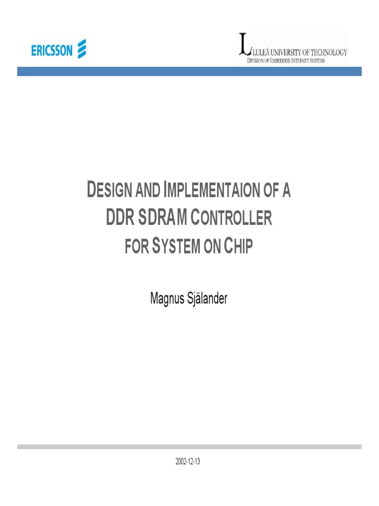 DDR SDRAM Controller Design Overview | PDF | Computer Data | Electronic ...