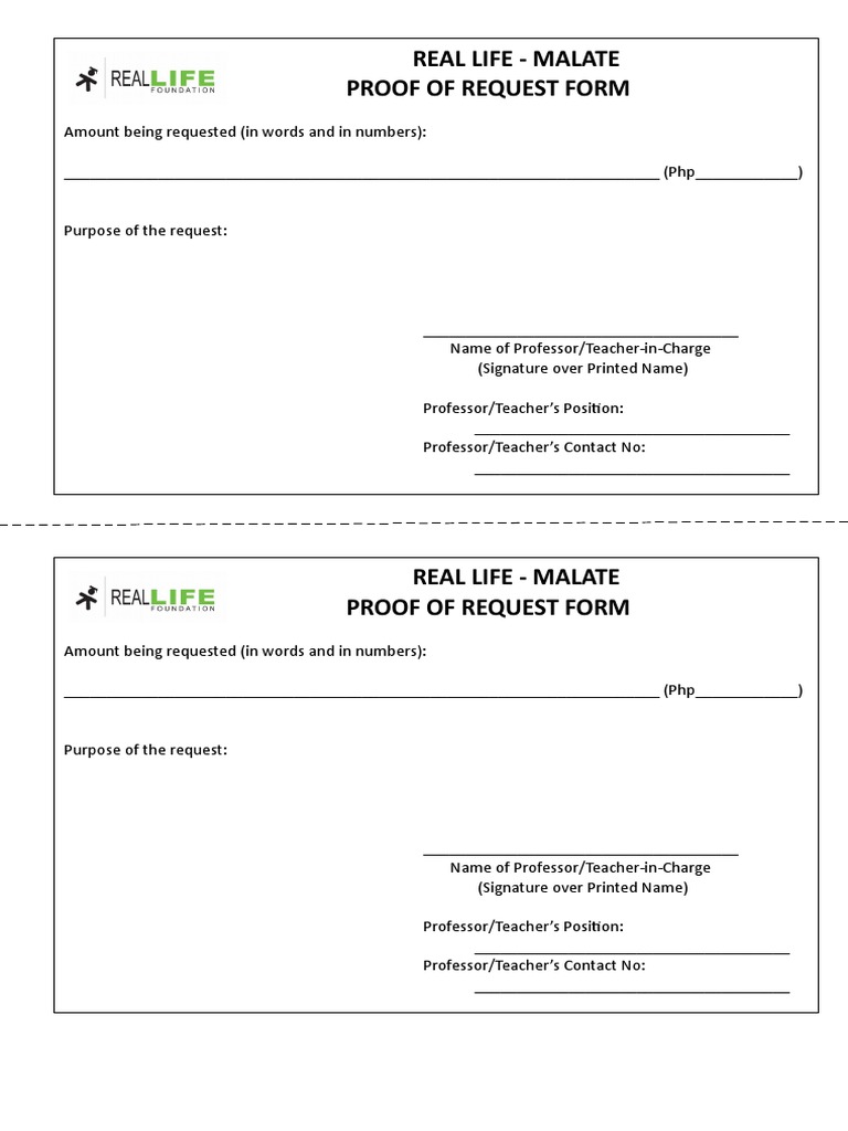 Proof of Request Form | PDF