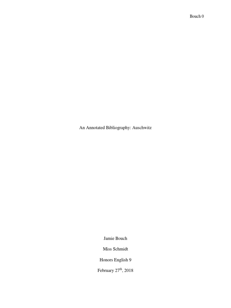An Annotated Bibliography: Auschwitz: Bouch 0 | PDF | Auschwitz ...