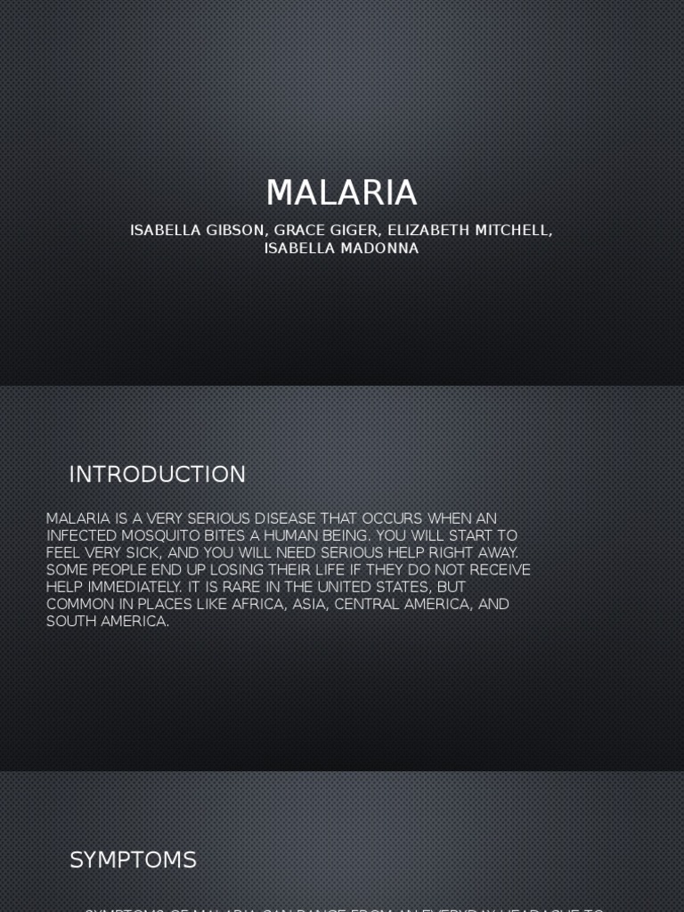 Malaria Powerpoint | PDF | Malaria | Diseases And Disorders